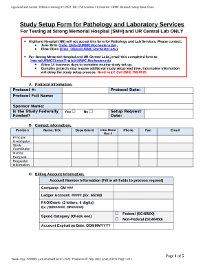 Study Setup for Pathology and Laboratory Services For ... Doc Template ...