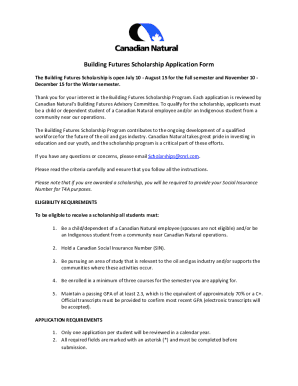 Fillable Online Building Futures Scholarship Application Form Fax Email ...