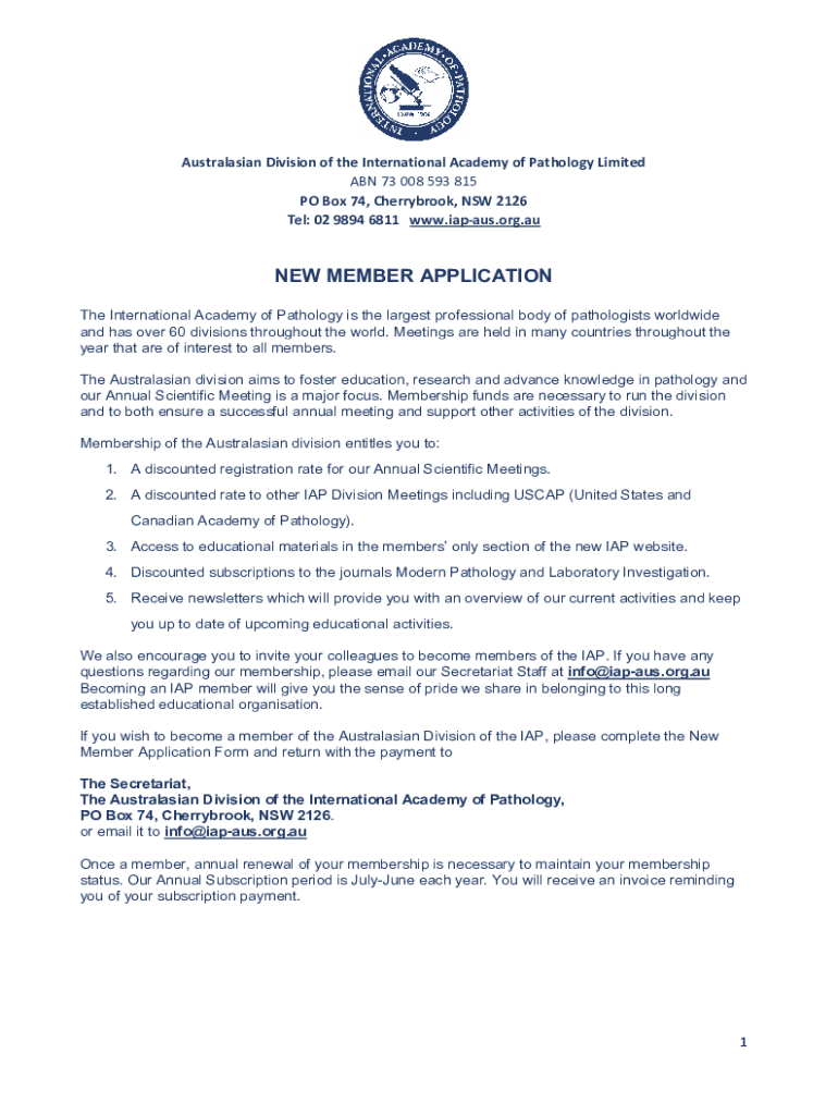 Fillable Online International Academy of Pathology Company Profile Fax Email Print - pdfFiller