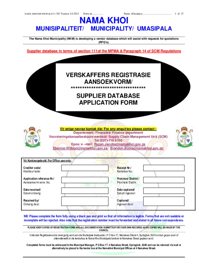 Fillable Online Rezellda Muller - Data Entry Clerk - Nama Khoi ...