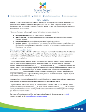 Fillable Online Legacy Giving: Leaving a Gift in Your Will Fax Email ...