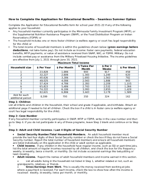 How to Complete the Application for Educational Benefits - Seamless Summer Option Doc Template ...