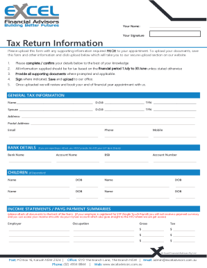 Fillable Online 2020 Tax Information Form - Excel Fax Email Print ...