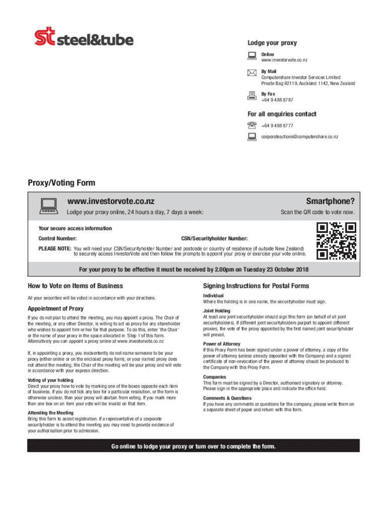 Fillable Online STU NZX Letter to Shareholder Attachment - Proxy form.pdf Fax Email Print ...