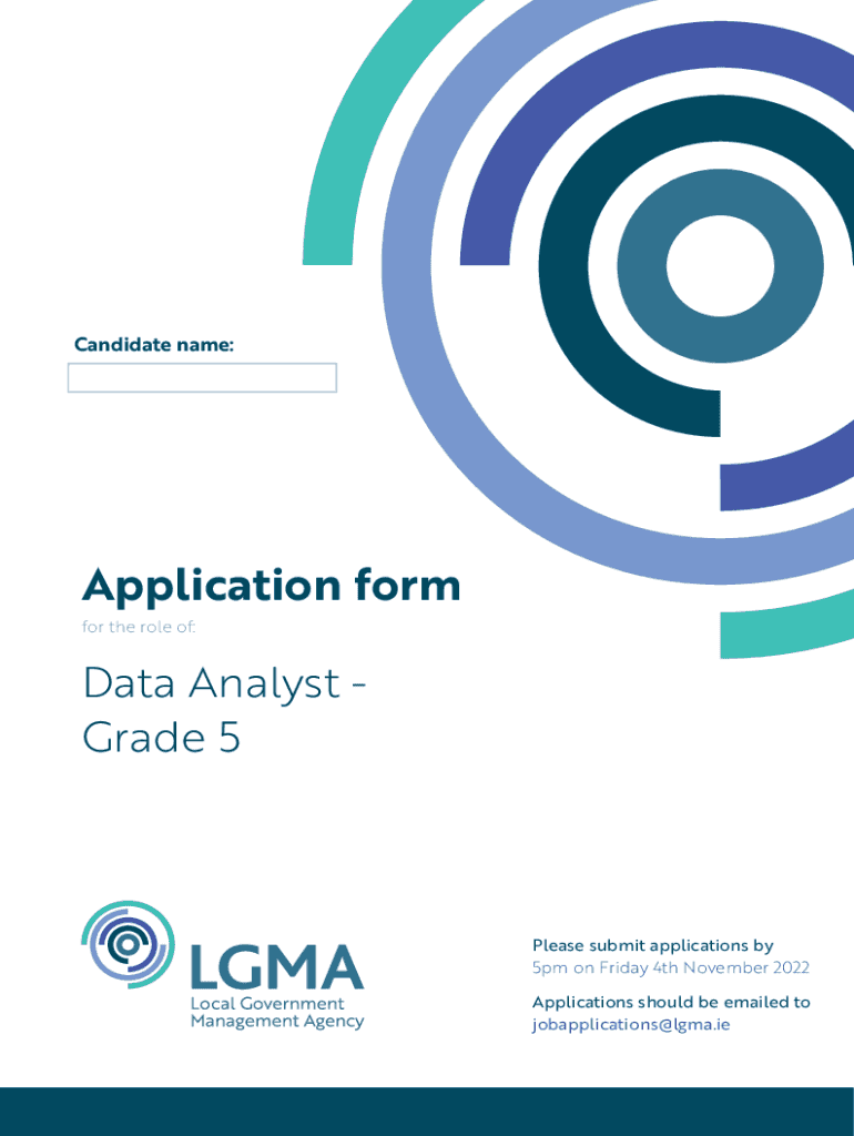 Fillable Online Application Form Data Analyst Grade 5 Fax Email Print ...