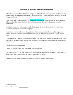 HREB Clinical Trials Consent Doc Template | pdfFiller