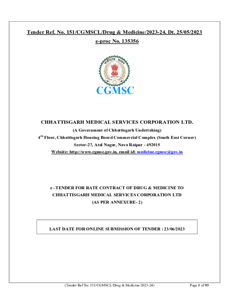 Fillable Online CGMSC Tender for deployment of vehicles / rate contract ... Fax Email Print ...