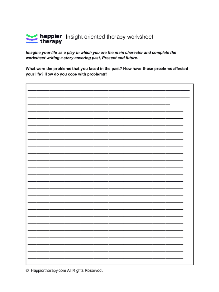 Fillable Online Insight oriented therapy worksheet Fax Email Print ...