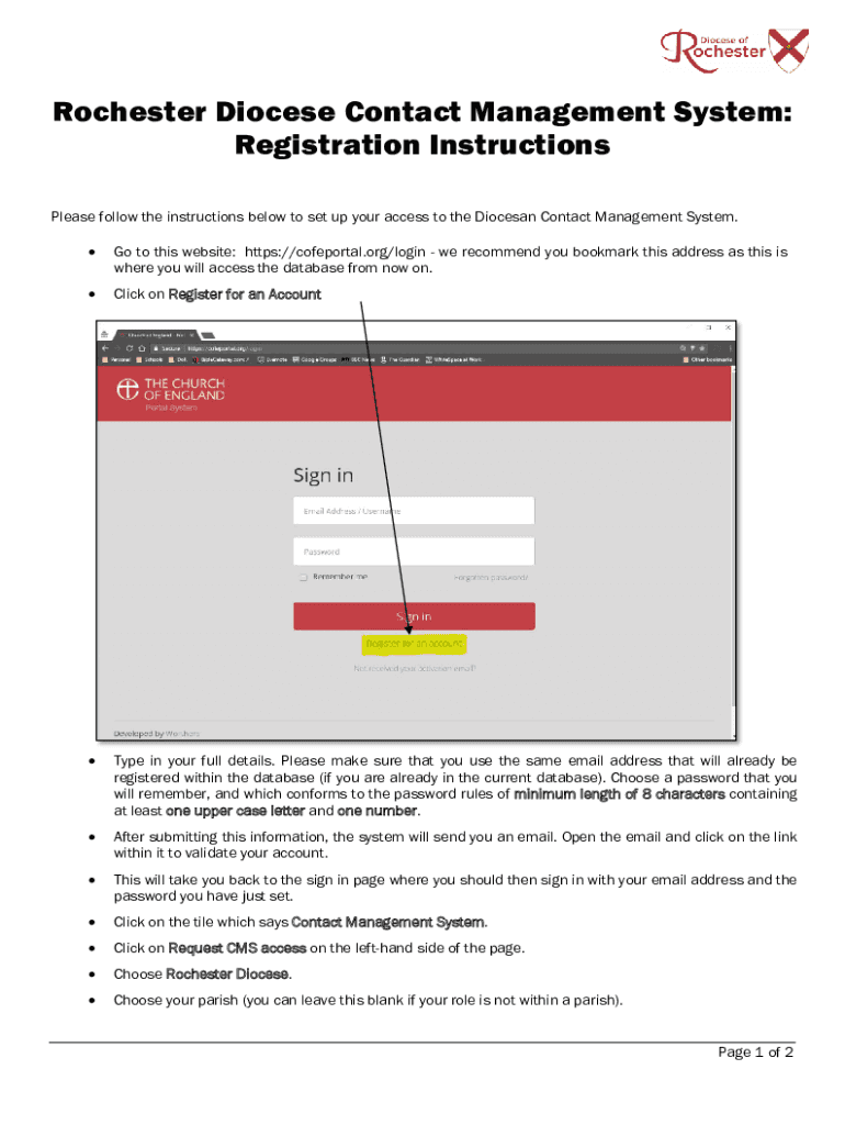 Fillable Online Rochester Diocese Contact Management System Fax Email Print - pdfFiller