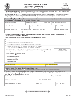 Fillable Online Department of homeland security uscis form i-9 Fax ...