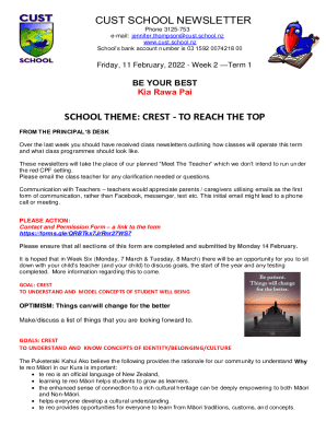 Fillable Online cust school newsletter Fax Email Print - pdfFiller