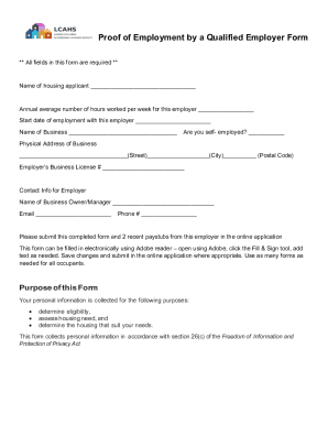 Fillable Online Proof of Employment by a Qualified Employer Form Fax ...