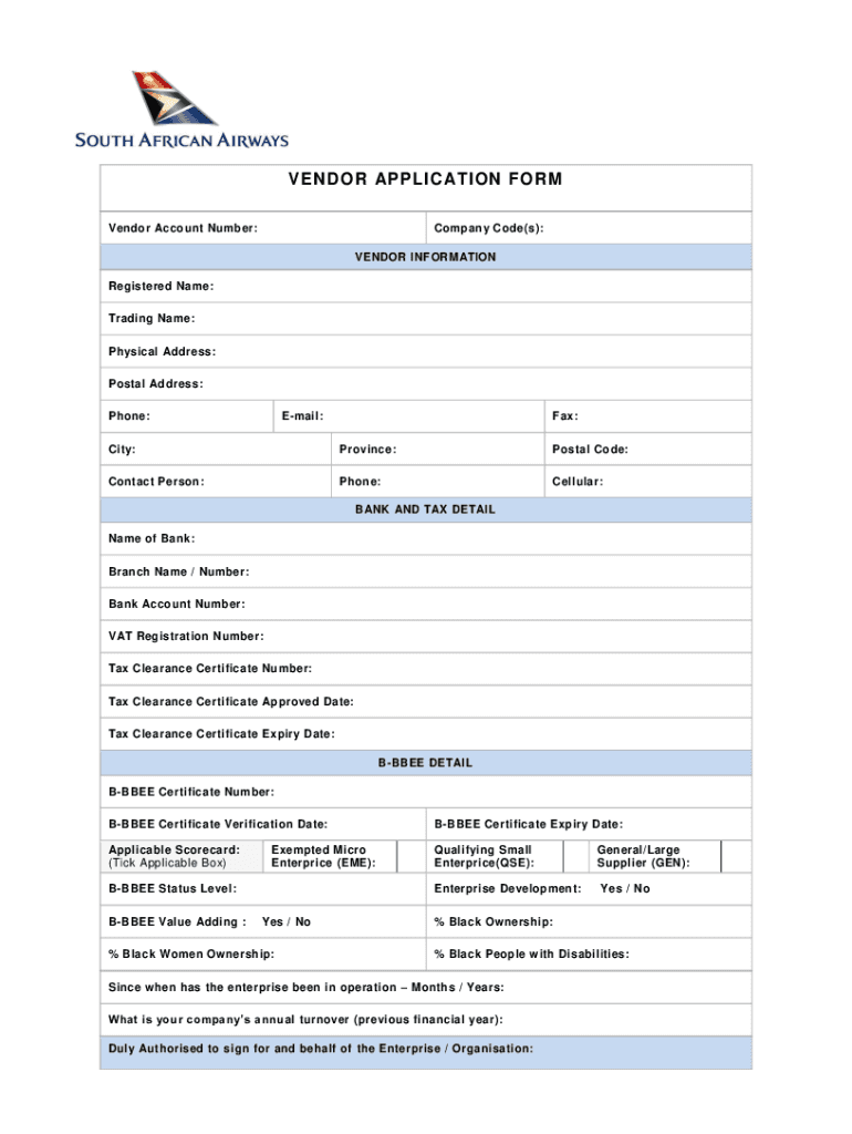 Fillable Online NEW VENDOR REQUEST FORM ... Fax Email Print - pdfFiller