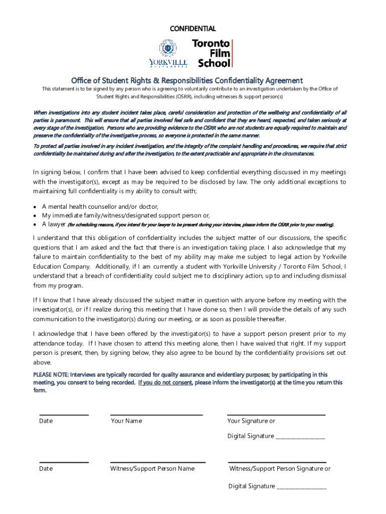 Fillable Online Office of Student Rights & Responsibilities ...