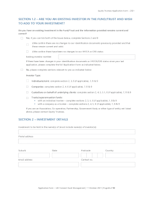 Fillable Online LDI Connect Portfolios Additional Investment Application Form Fax Email Print ...