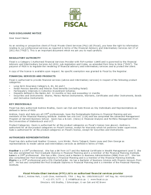 Fillable Online 201605 Fiscal FAIS Disclosure letter single.doc Fax ...