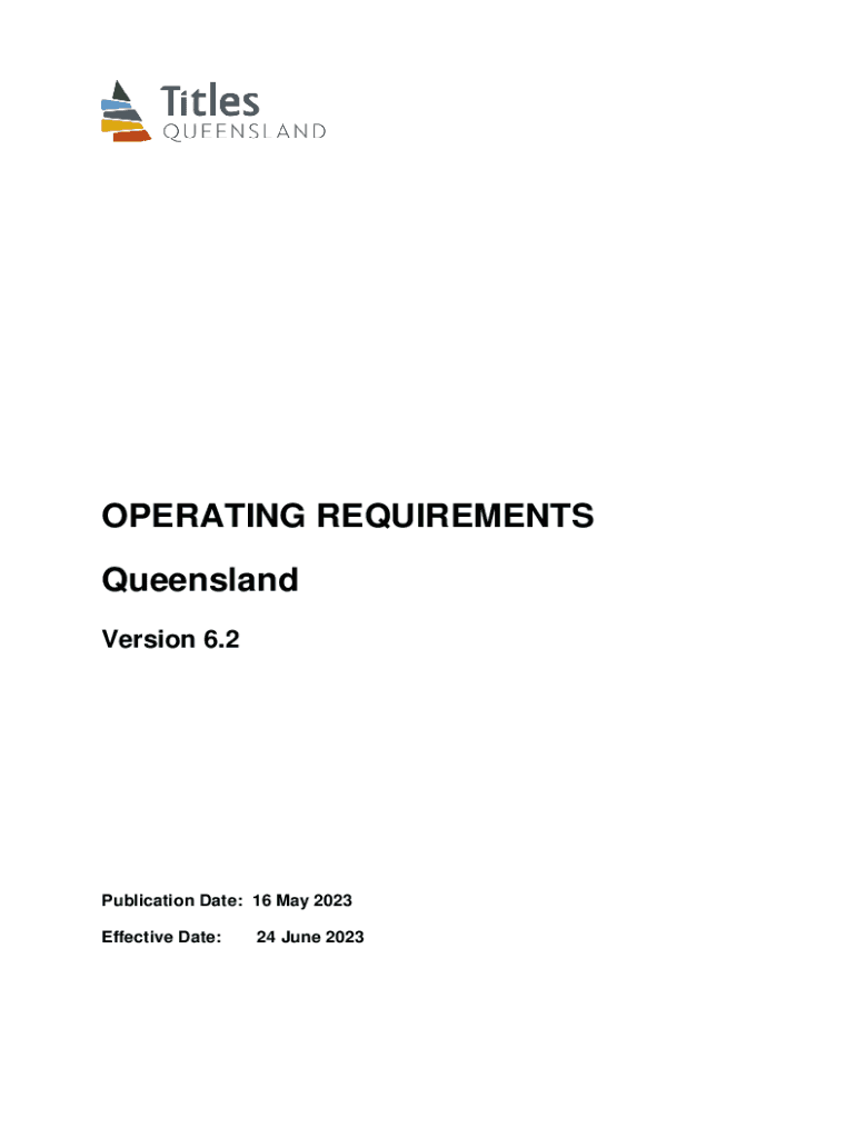 Fillable Online OPERATING REQUIREMENTS Queensland Fax Email Print ...