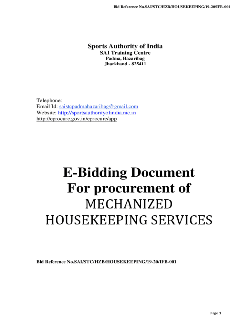 Fillable Online E-Bidding Document For procurement of MECHANIZED ... Fax Email Print - pdfFiller