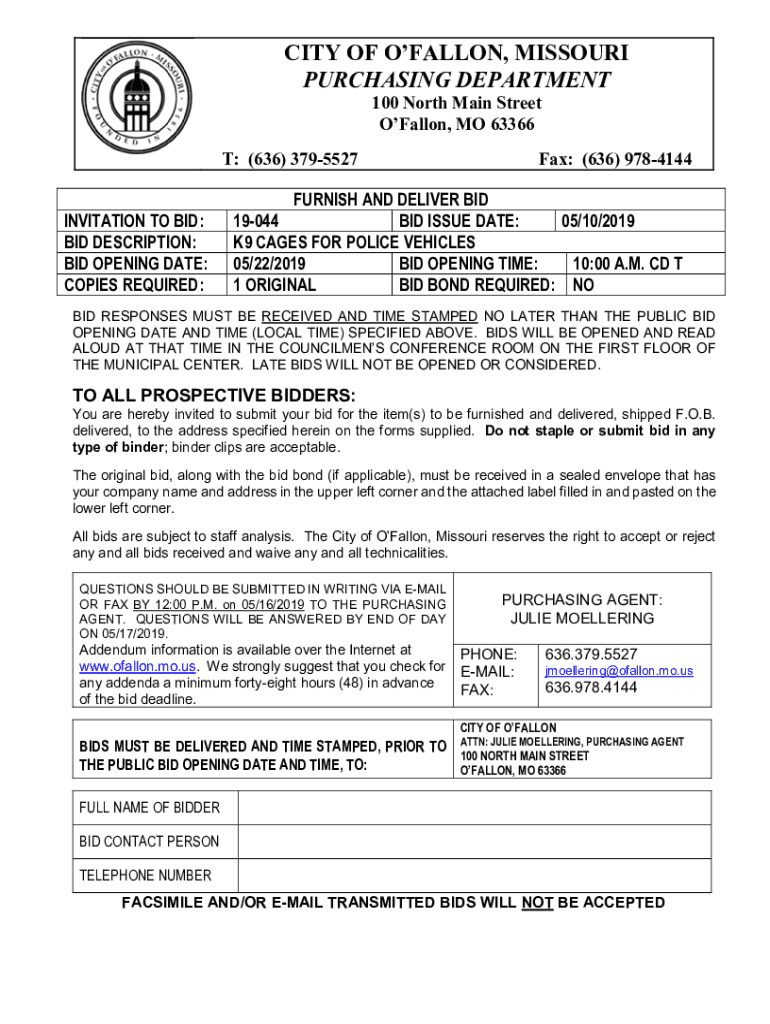 Fillable Online K9 CAGES FOR POLICE VEHICLES Fax Email Print - pdfFiller