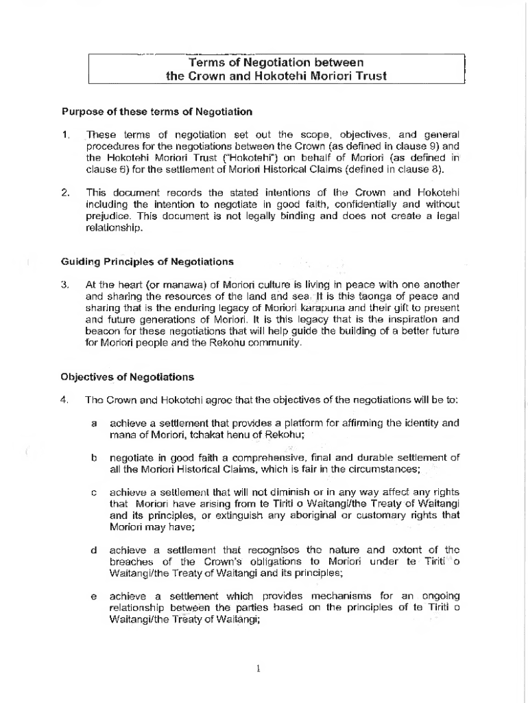 Fillable Online ngti mutunga o wharekauri iwi trust deed of mandate may ...