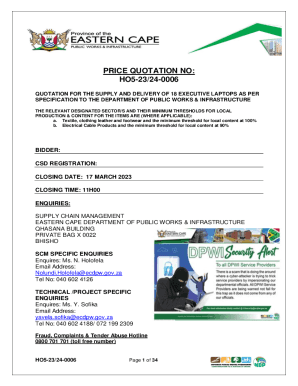 Fillable Online Quotation for the Supply and Delivery of 18 Executive ...