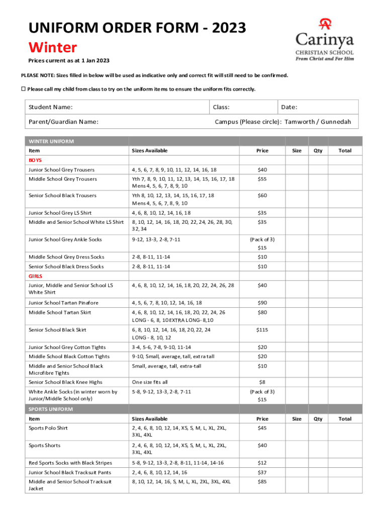 Fillable Online Uniforms - Breakthrough Public Schools (BPS) Fax Email ...