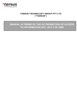 Fillable Online Tarsus Technology Group PAIA Manual Fax Email Print - pdfFiller