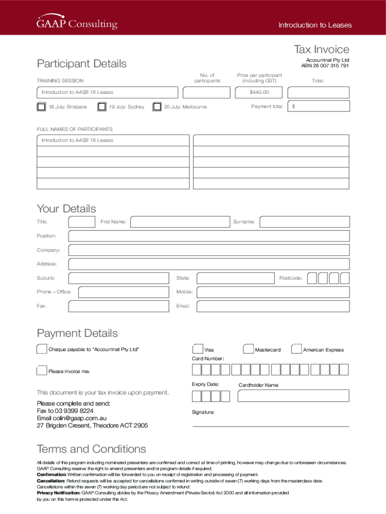 Fillable Online AASB 16 Leases Lease accounting services Fax Email ...