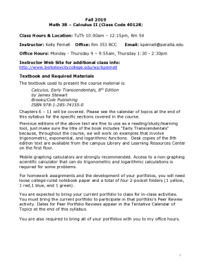 Fillable Online Math 21200: Calculus II - Dept of Math, CCNY Fax Email ...