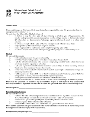 Fillable Online Cyber Safety Agreement - MASTER.docx Fax Email Print ...