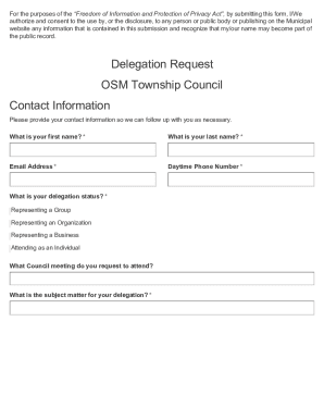 Fillable Online Delegation Request Form (pdf) Fax Email Print - pdfFiller
