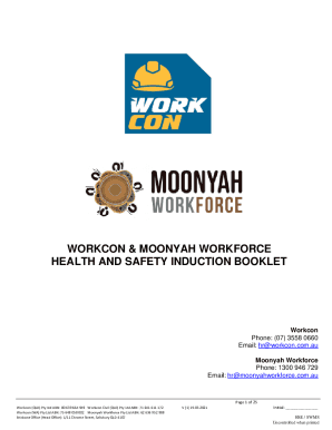 Fillable Online HEALTH AND SAFETY INDUCTION BOOKLET Fax Email Print ...