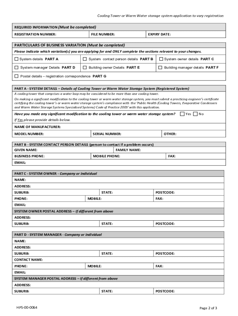 Fillable Online Cooling Tower or Warm Water System Fax Email Print ...