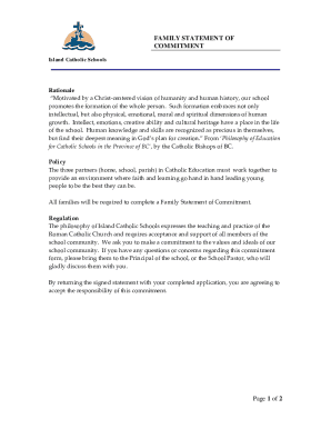 Fillable Online FAMILY STATEMENT OF COMMITMENT Page 1 of 2 Fax Email ...