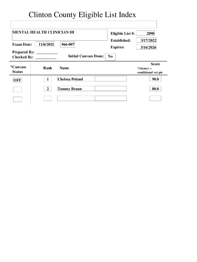 Fillable Online Mental Health Clinician III Fax Email Print - pdfFiller