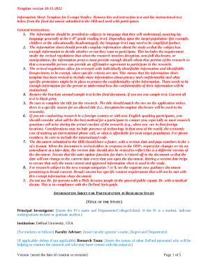 Exempt Ination Sheet Template - offices depaul Doc Template | pdfFiller