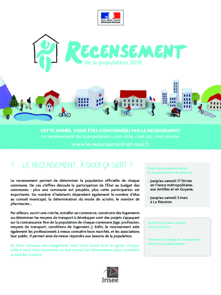 Remplissable En Ligne Le recensement gnral de la population en ...