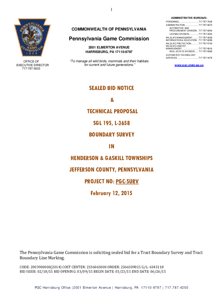 Fillable Online SEALED BID NOTICE & TECHNICAL PROPOSAL SGL ... Fax Email Print - pdfFiller