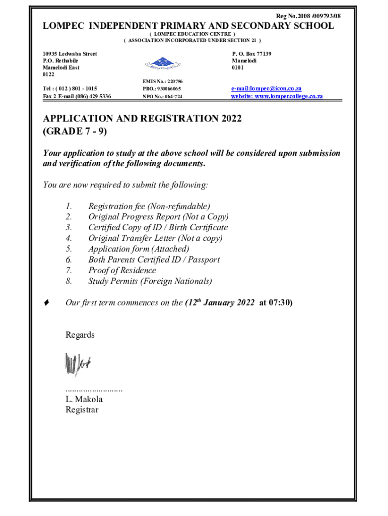 Fillable Online 2023 GRADE R NEW APPLICATION FORMS ALL. ... Fax Email ...