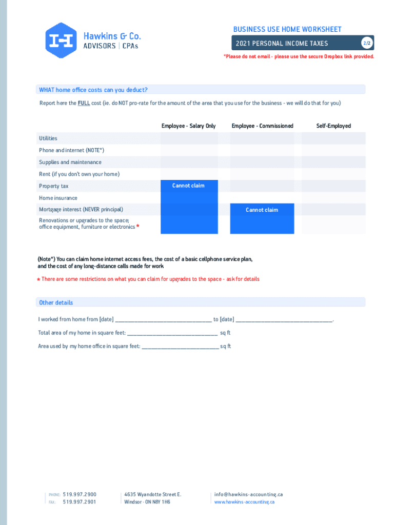 Fillable Online HC-2021-Personal Income Tax - Business Use Home.cdr Fax ...