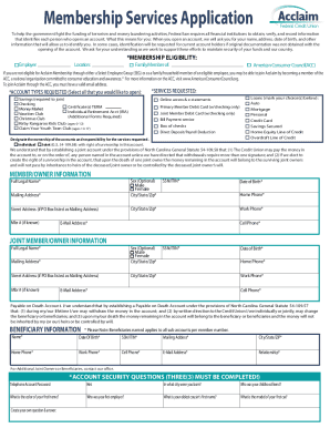 Fillable Online Membership Services Application Fax Email Print - pdfFiller