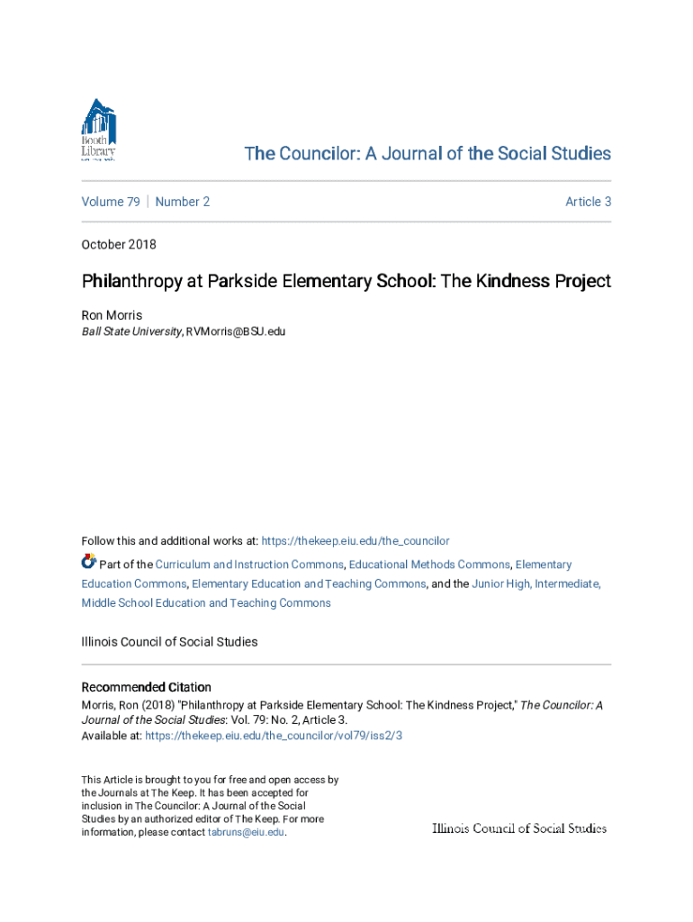 Fillable Online Philanthropy at Parkside Elementary School: The Kindness Project Fax Email Print ...