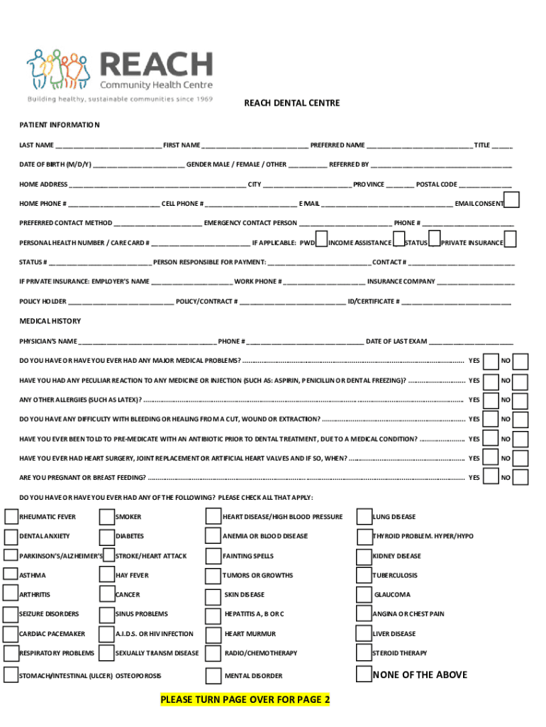 Fillable Online FILLABLE NEW PATIENT CHART.docx Fax Email Print - pdfFiller