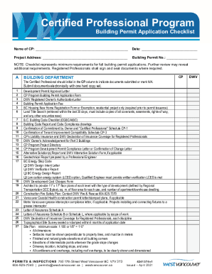Fillable Online Building Permit Application Submission List Fax Email ...