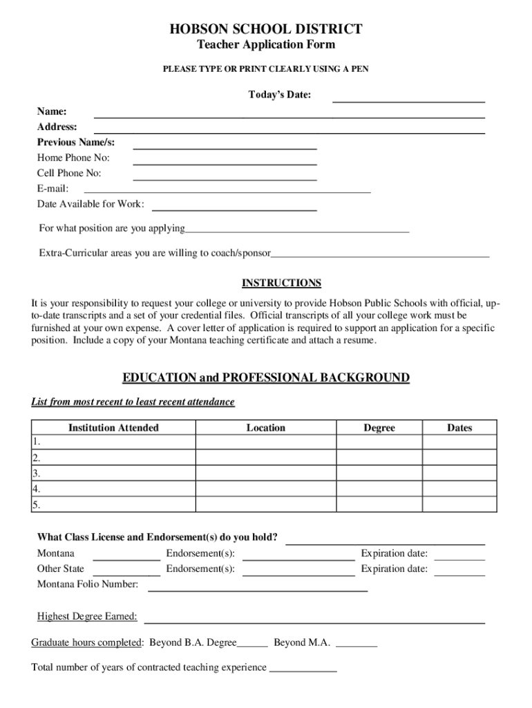 Fillable Online Hobson Public School / Homepage Fax Email Print - pdfFiller
