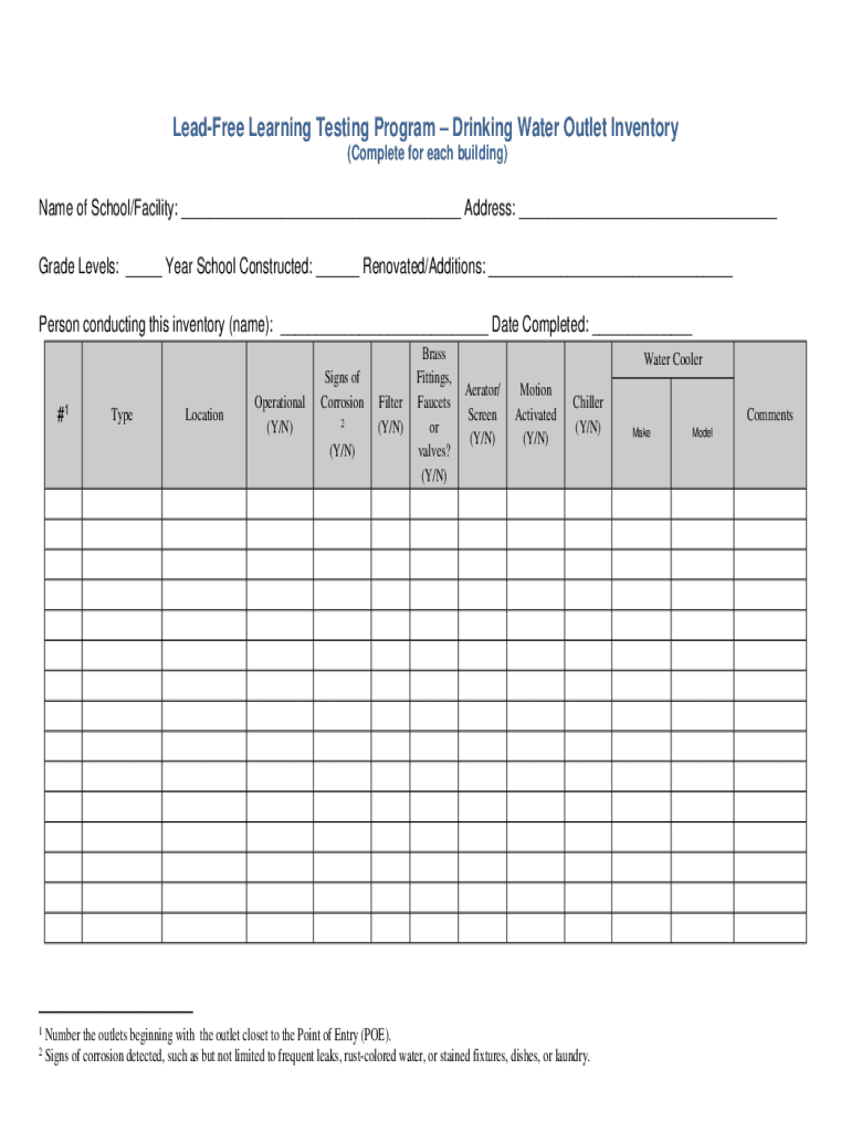 Fillable Online 3Ts for Reducing Lead in Drinking Water in Schools and ...