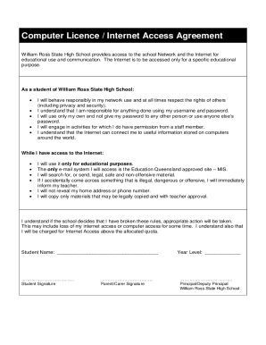 Fillable Online Computer Licence / Internet Access Agreement Fax Email ...