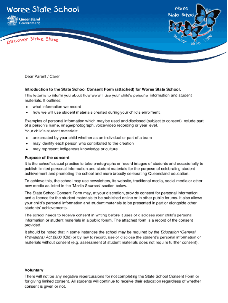 Fillable Online woreess eq edu Project consent form - Departmental ...