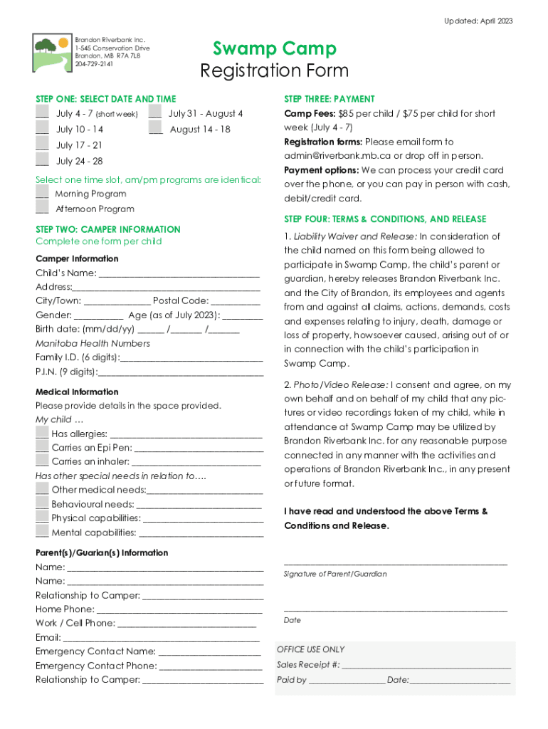 Fillable Online riverbank mb Frogs by the dozens Brandon Riverbank ...