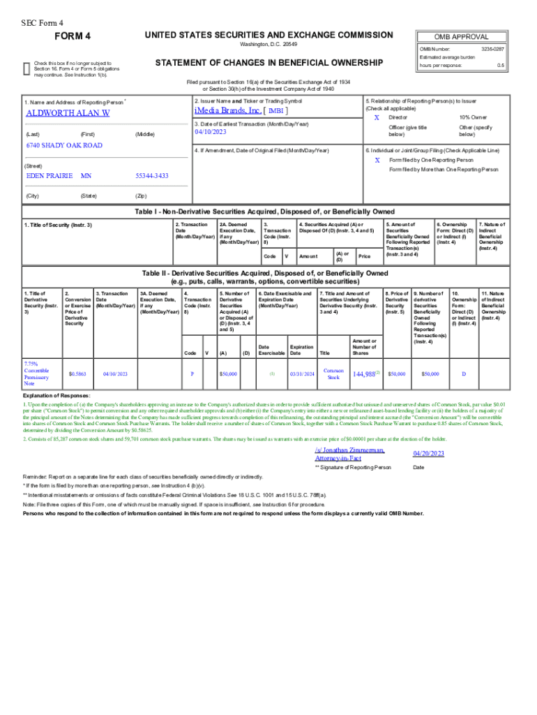 Fillable Online FORM 4 - SEC FilingFox Fax Email Print - pdfFiller